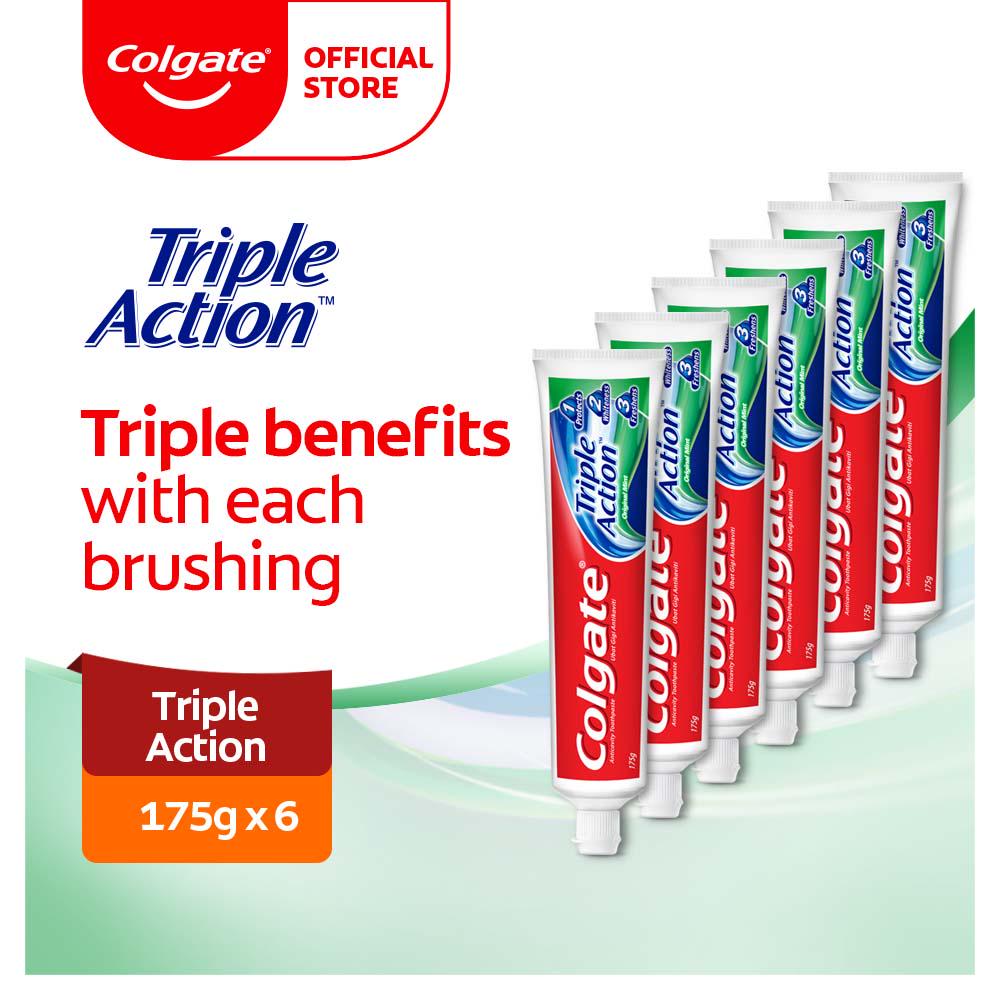 [Bundle of 6] Colgate Triple Action Toothpaste Valuepack 175g | Shopee ...