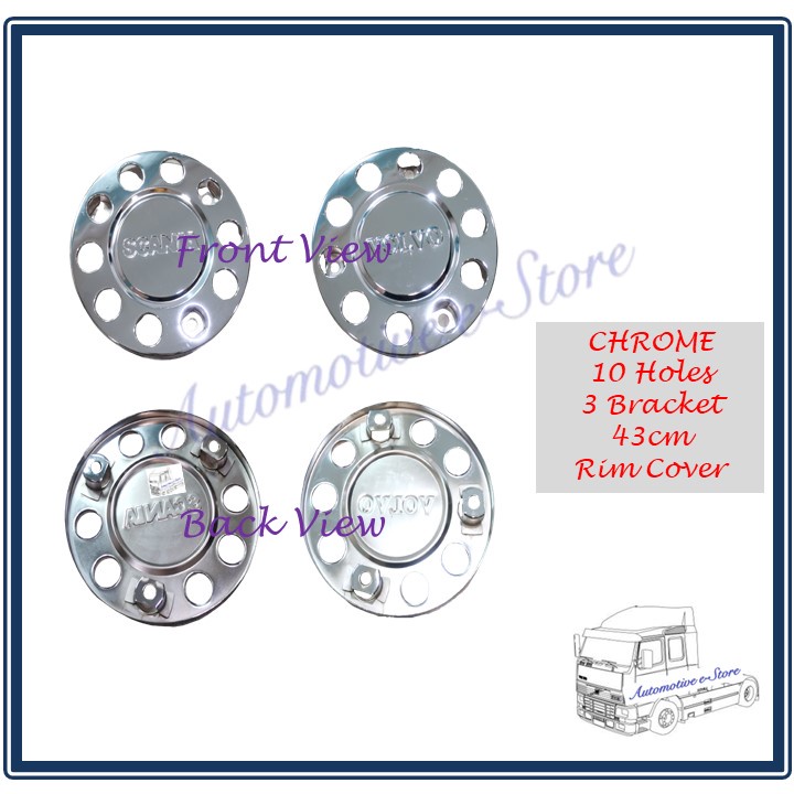 [READY STOCK] 10 HOLES CHROME Rim Cover VOLVO SCANIA Truck (1pc ...