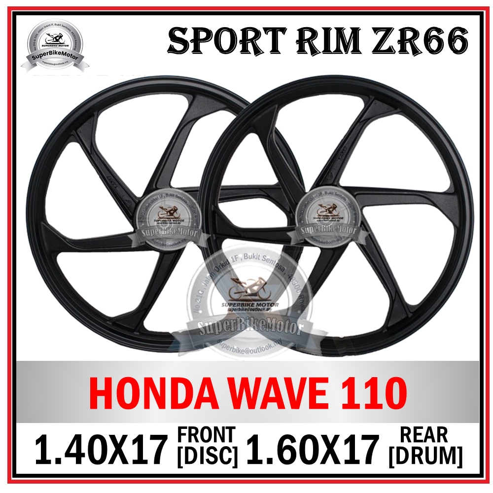HONDA W110 / WAVE110 / DASH - 6L ZR66 Sport Rim (With Bearing and Bush ...