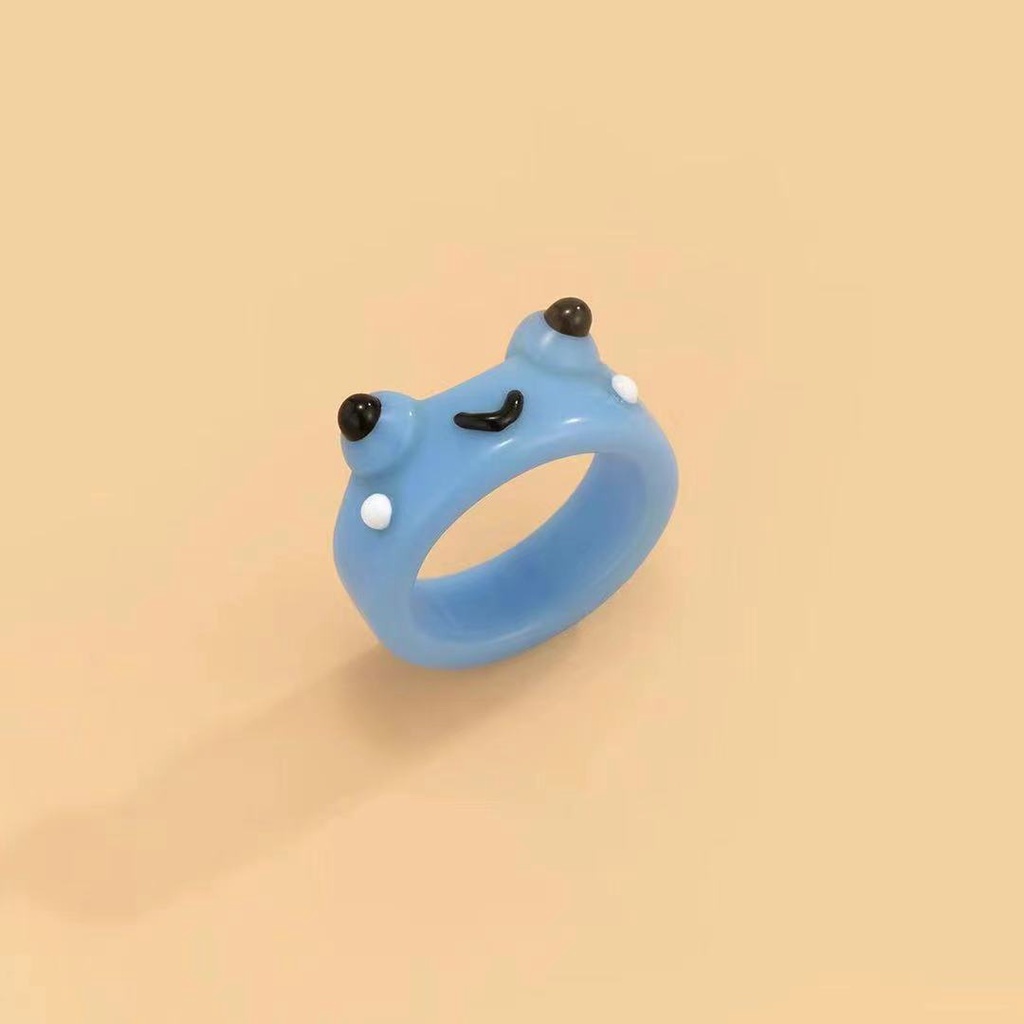 Fashion Simple Cute Colorful Frog Rings For Women And Men / Resin ...