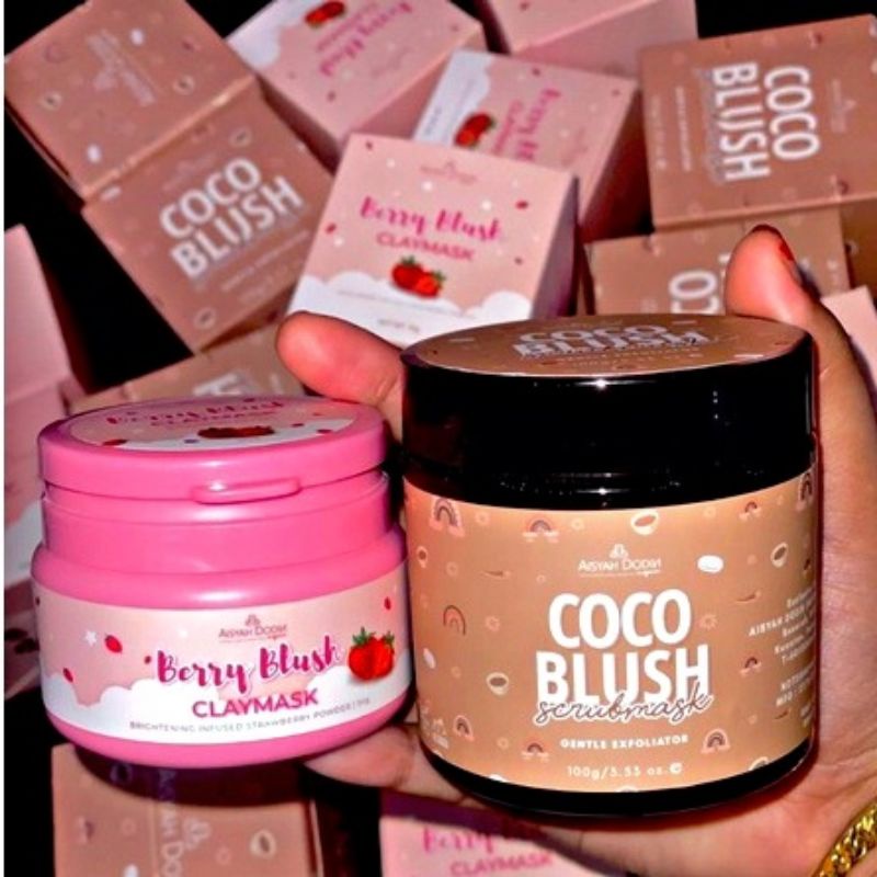 ORIGINAL HQ‼️ COCO BLUSH SCRUB MASK / BERRY BLUSH CLAYMASK BY AISYAH DODIN | Shopee Malaysia