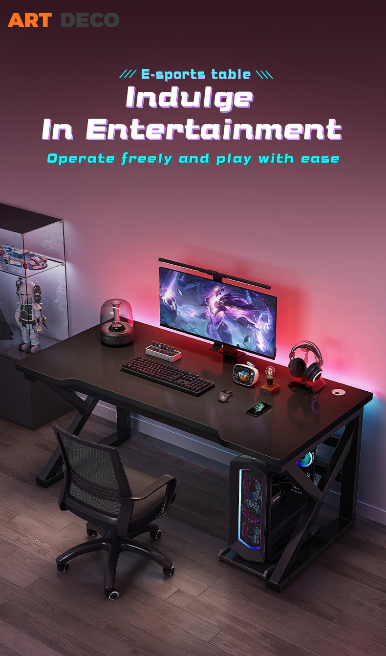 Meja Gaming 160CM Gaming Table Computer/PC/Study Office Table Meja ...