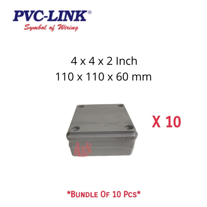 Bundle of 10 pcs, Pvc Link 4 x 4 X 2 Pvc Enclosure Junction Box 442 ...