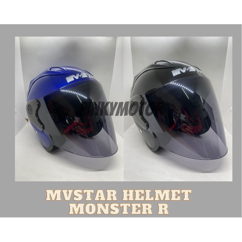MVSTAR HELMET MONSTER R WITH SMOKE/ TINTED VISOR LTD LASER XDOT YAMAHA ...