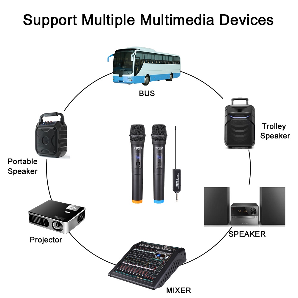 Wireless Dynamic Vocal Microphone mikrofon with rechargeble battery ...