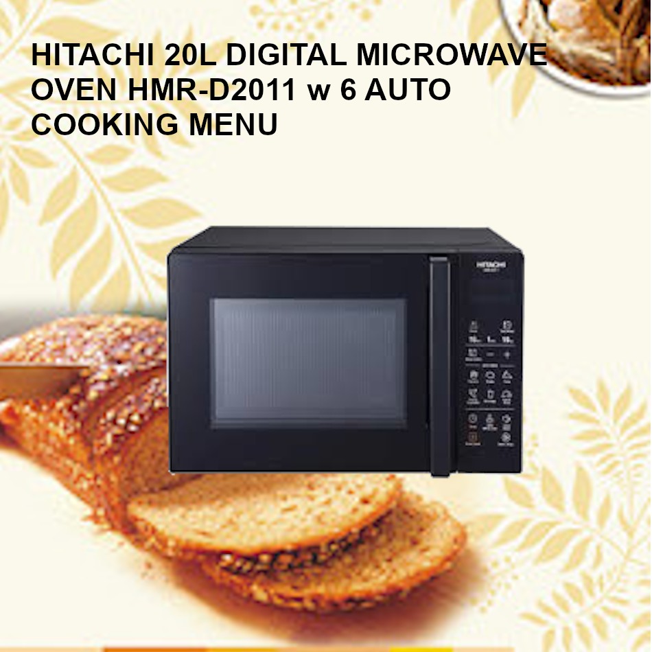 HITACHI 20L DIGITAL MICROWAVE OVEN HMR-D2011 w 6 AUTO COOKING MENU ...