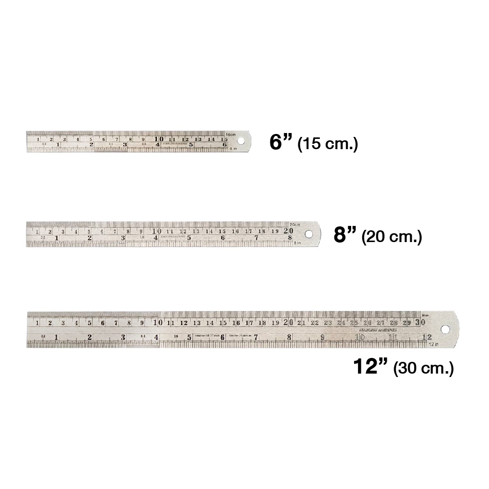 Steel Ruler Feet Thick Stainless 6 Inches 8 12 18 Inches. | Shopee Malaysia