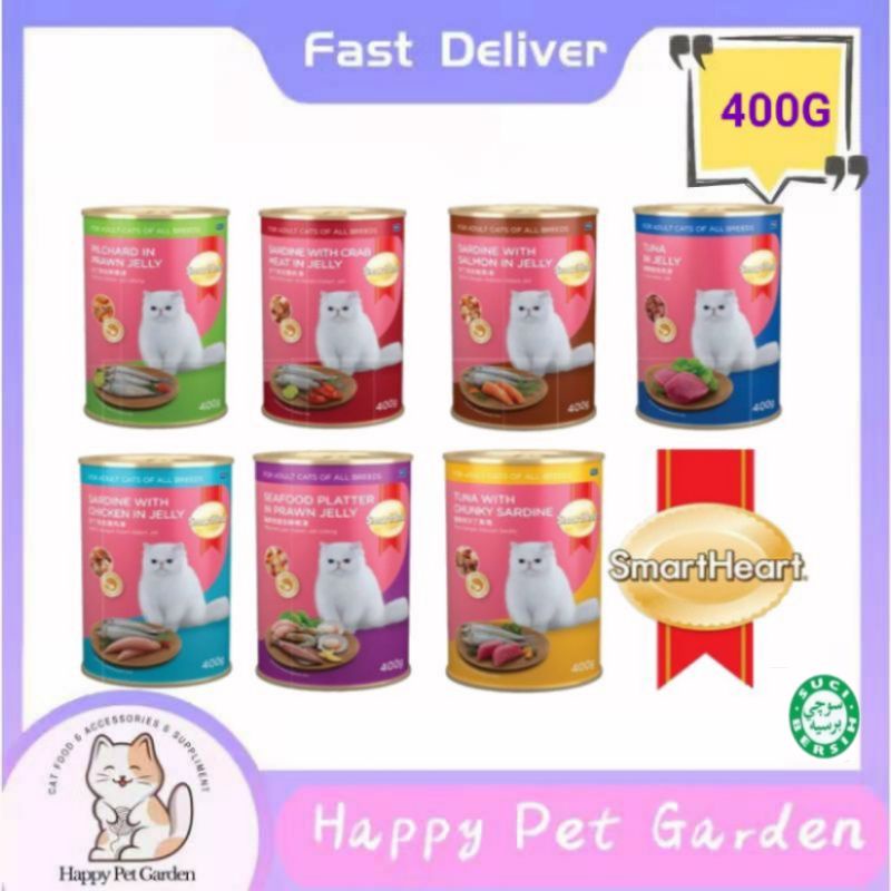 Smart Heart Canned Food / Makanan Kucing Tin 400G/Makanan Basah Kucing ...