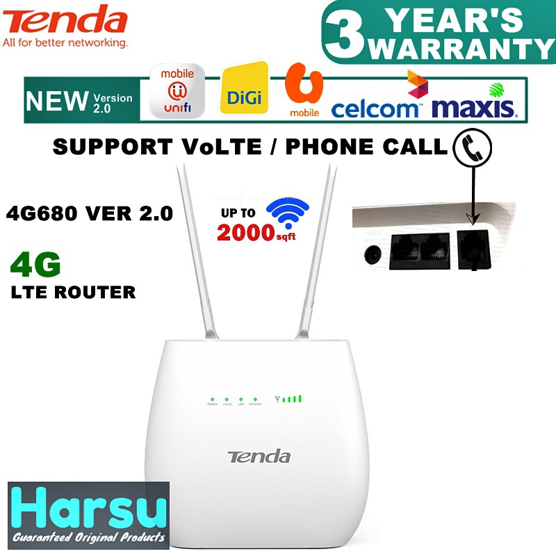 TENDA 4G680 V2 4G LTE Wireless WiFi Modem Router SIM Card Can Voice ...