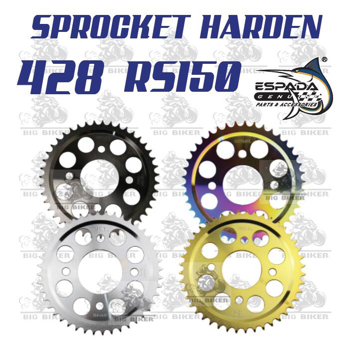 SPROCKET HARDEN RACING RS150 HONDA ESPADA 428 38T 39T 40T 41T 42T 43T ...