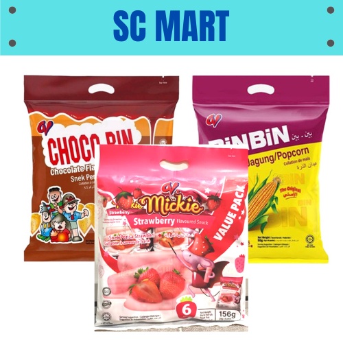[SC] CVmallow Bin Bin Corn Snack (Choco/Jagung/Strawberry) 90/168gm ...