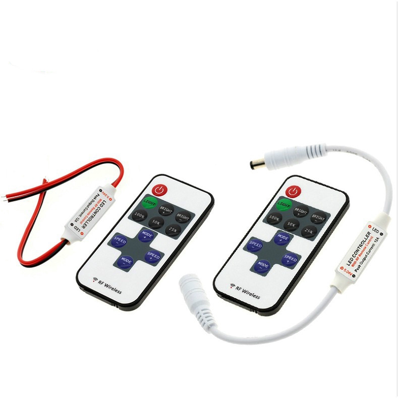 DC12-24V LED Strip Controller DC & Wire Connector + 11key RF Wireless ...