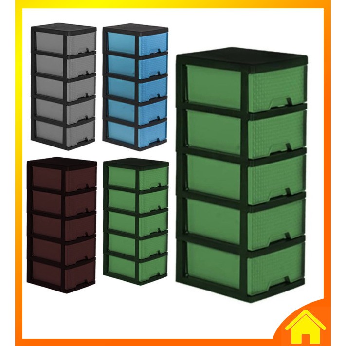 5 Tier Multipurpose Plastic Drawer Storage Cabinet Rack Clothing Laci ...