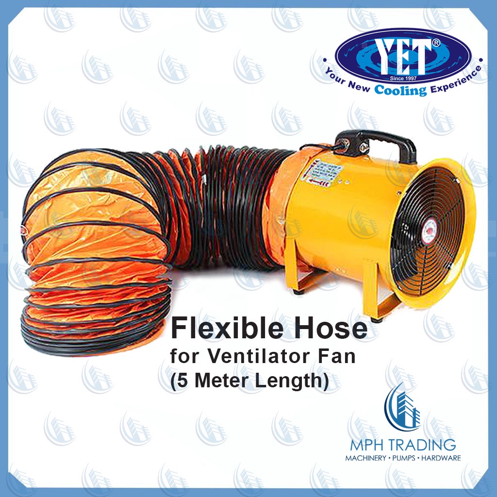 YET 12/16/18/20/24" Inch Flexible Hose For Ventilator Fan 5Meter Length ...