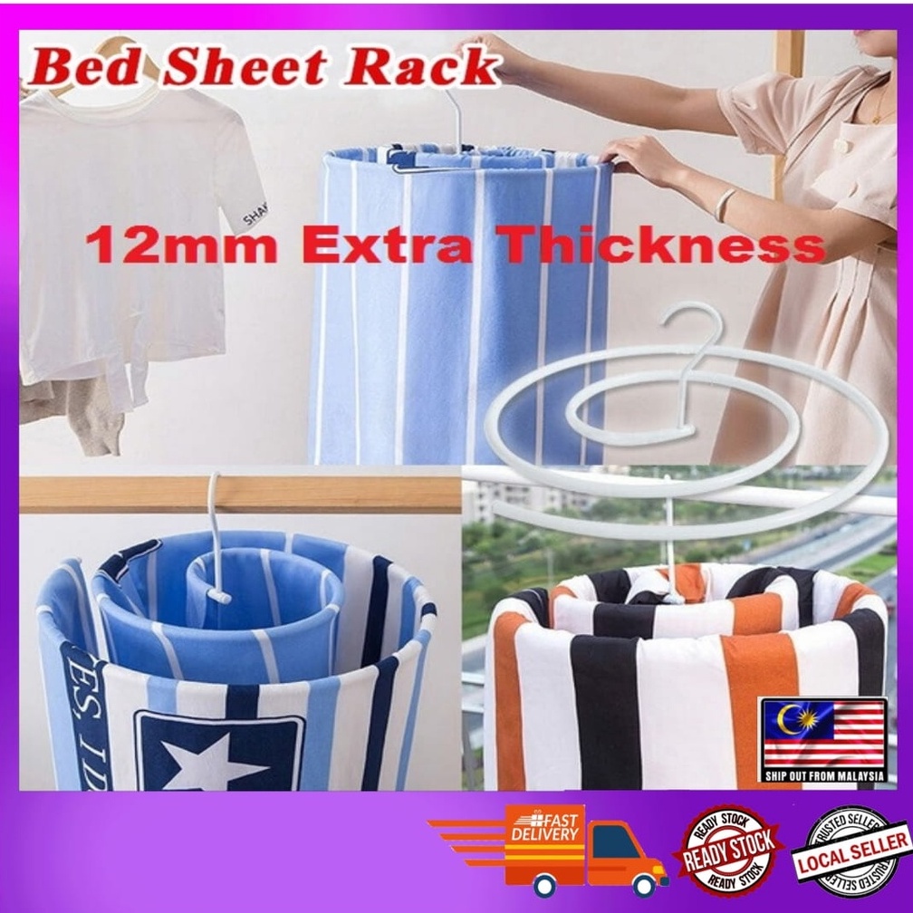 🇲🇾[M’sia] Ready Stock Super Thick Round Spiral Blanket Hanger Stainless ...