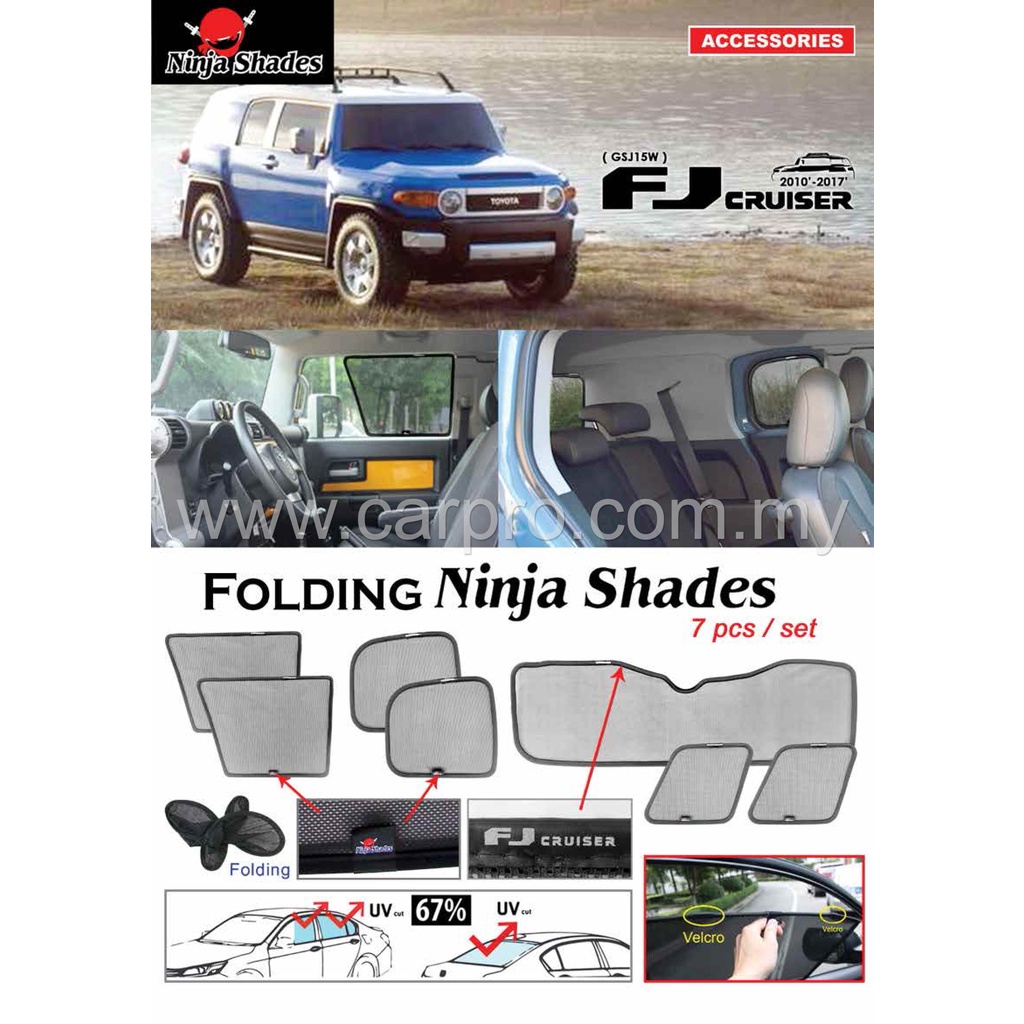 Toyota FJ Cruiser 2010 - 2017 Magnetic Ninja Shades Sunshade (7pcs ...