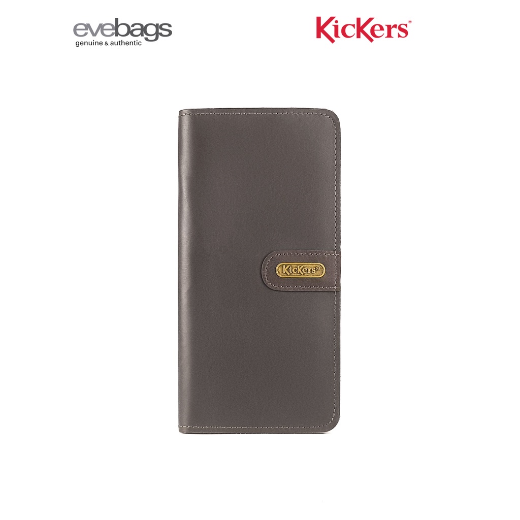 KICKERS Full Grain Cowhide Unisex Full Leather Bi-Fold Long Wallet KK10 ...