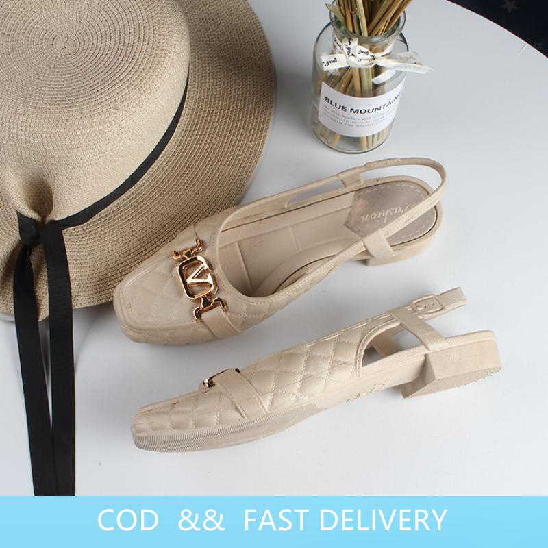 T Trendy New Style Solid Color Casual Sandals Slippers Ladies Summer ...