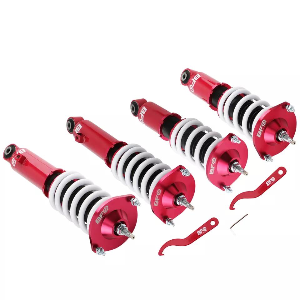 BFO 4PCS 24 Levels Adjustable Damper Height Coilover Suspension Struts ...