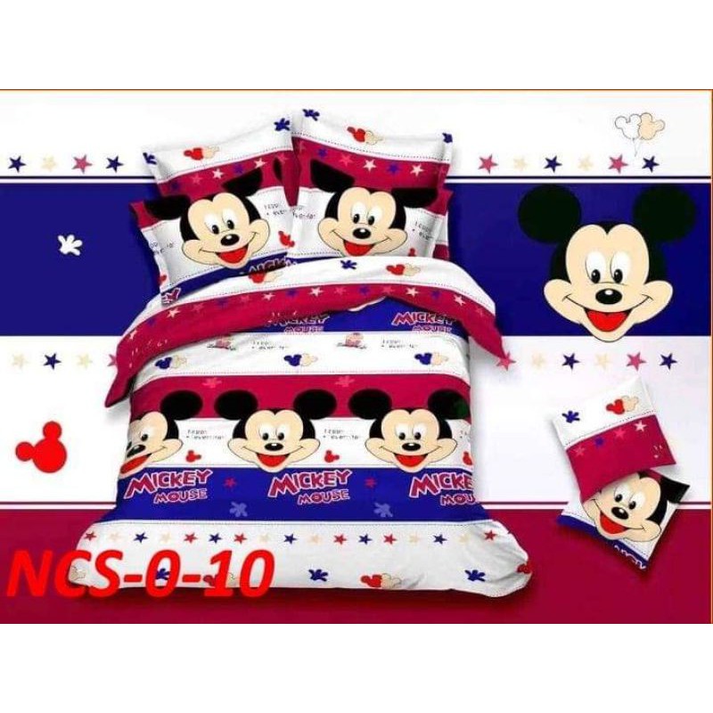 Mickey Mouse 4in1 Queen size fitted bedsheet (no blanket) | Shopee Malaysia