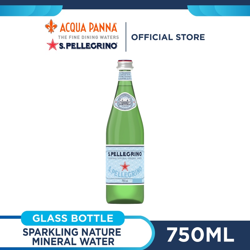S.Pellegrino Sparkling Natural Mineral Water Glass Bottle (750ml) | Shopee Malaysia