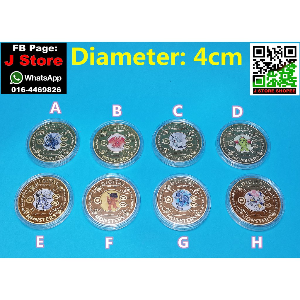 Digimon Golden plated coin collection ( J Store ) | Shopee Malaysia