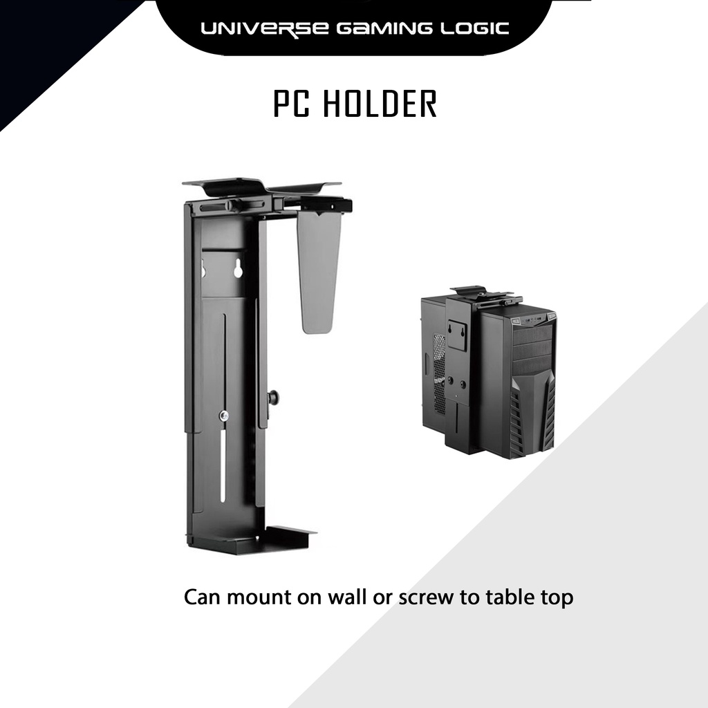 UGL Solid Steel 360 PC Case Holder Bracket Under Desk Mount Hanger for Computer/ CPU Holder ...