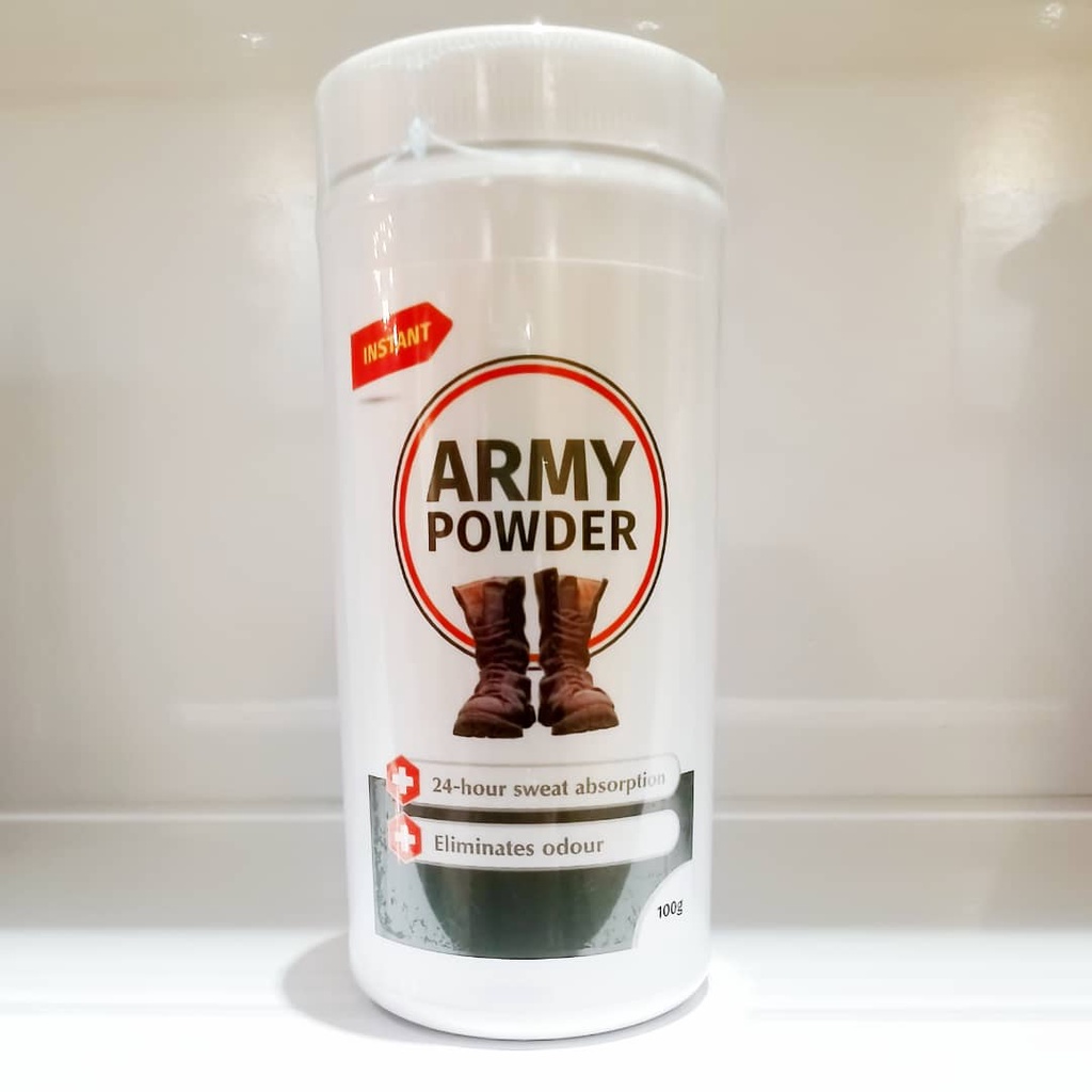 ARMY POWDER 100g (24-hour Sweat Absorption, Eliminate Odour) | Shopee ...
