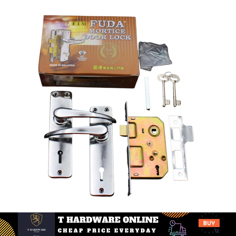 Fuda 202 Mortice Lock 2-Level Mortise Grill Door 2 Lever Kunci Pintu ...