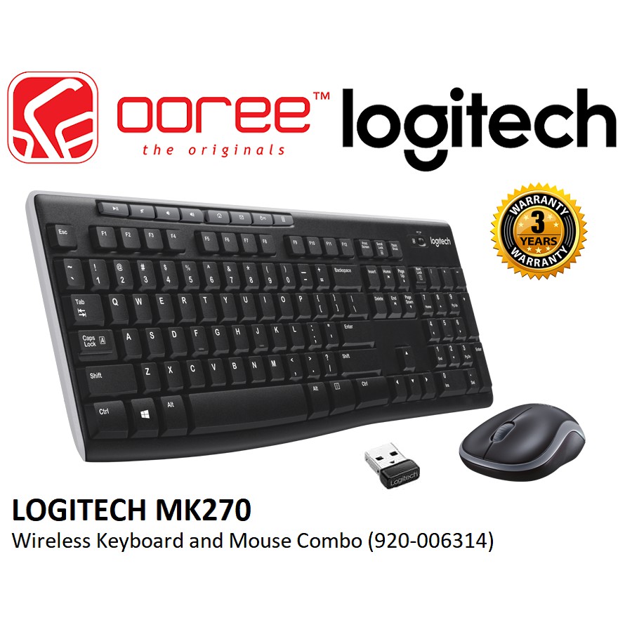 Logitech Mk270r 2 4ghz Wireless Keyboard And Mouse Combo Set With Long Battery Life 920 006314