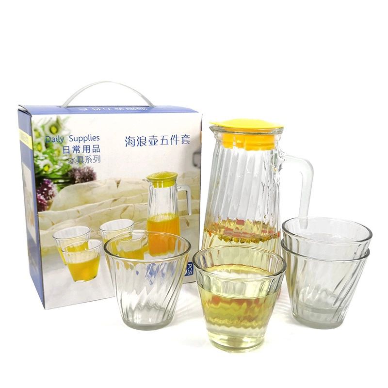 Cup Jug Glass - 5pcs JUG KACA DAN CAWAN GELAS KACA GLASS JAR WITH CUP ...