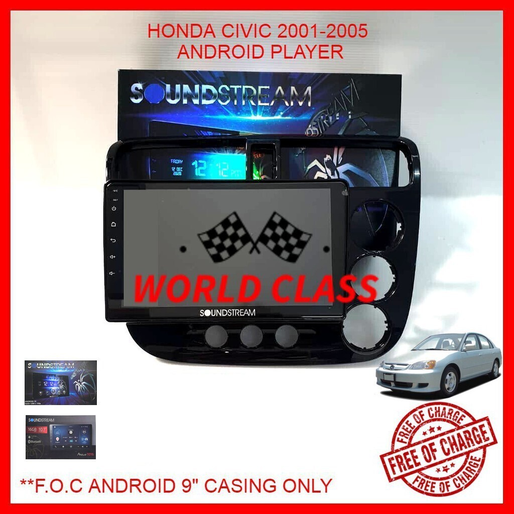 HONDA CIVIC ES1/EU3 2001-2005 SOUNDSTREAM 9" ANDROID IPS PLAYER With ...