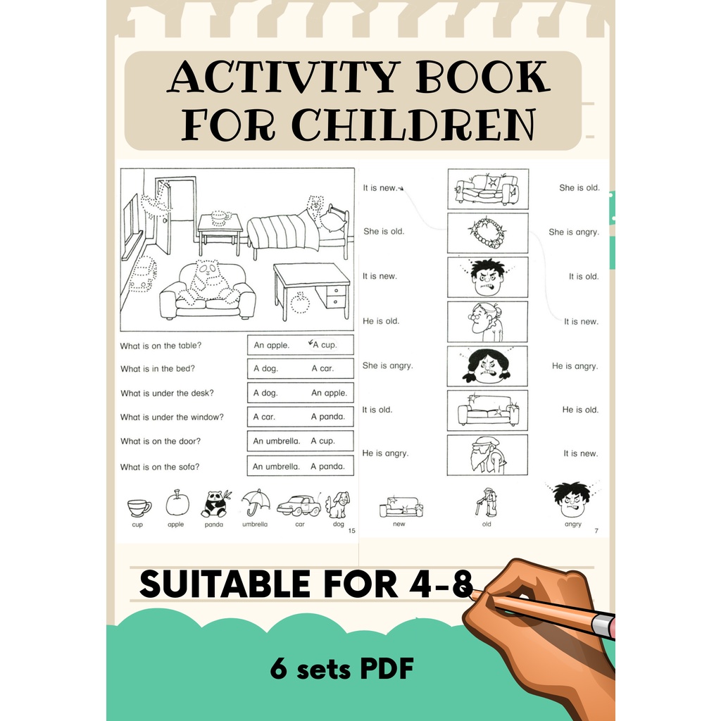 E2 English Activity Worksheet for Kids (PDF) 6 Sets 198 pages learning ...