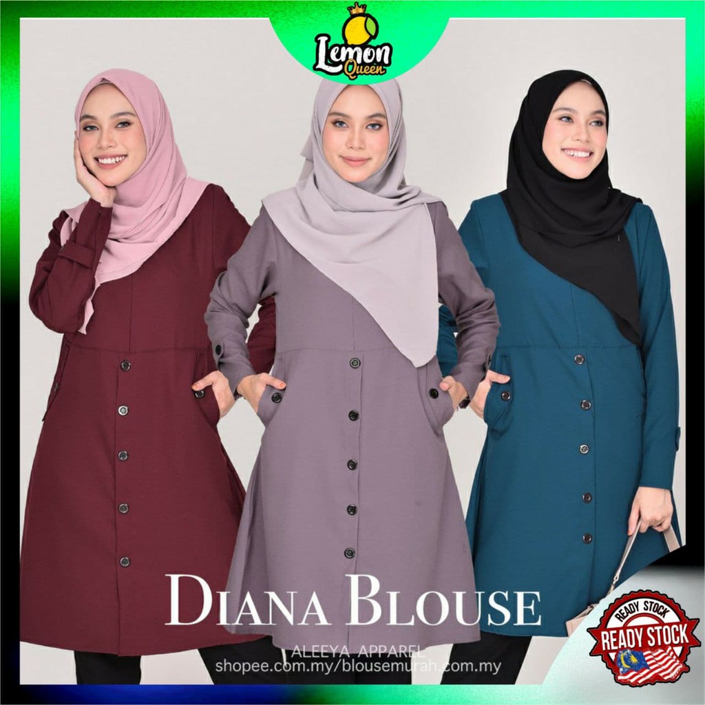 BLOUSE MUSLIMAH BAJU LABUH WANITA GIRL COMO CREPE PEREMPUAN WANITA GIRL ...