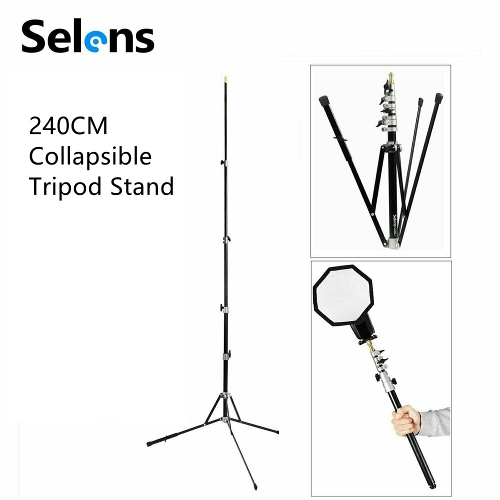 Selens Light Stand 240cm Tripod Aluminum Alloy Adjustable Light Stand for Studio Lighting ...