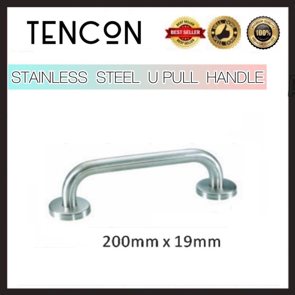 Stainless Steel U Pull Handle (200mm x 19mm) | Shopee Malaysia