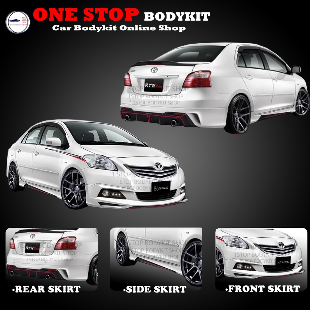 TOYOTA VIOS 2008-2012 DRIVE 68 FULL SET (FRONT SKIRT ,SIDE SKIRT ,REAR ...