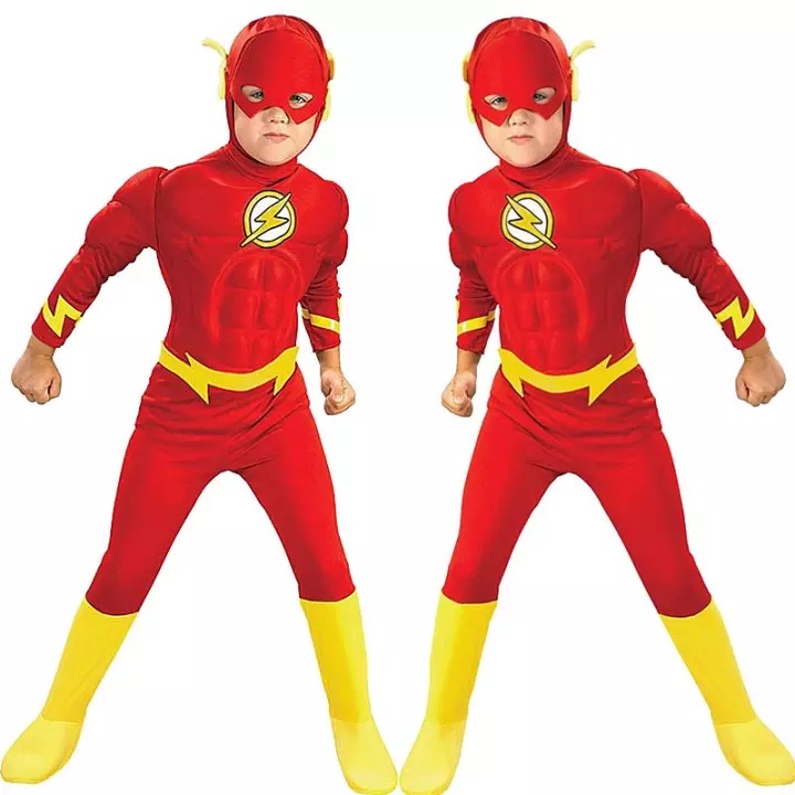 Congme Muscle The Flash Kids Boy Costume,Superhero Halloween Cosplay ...