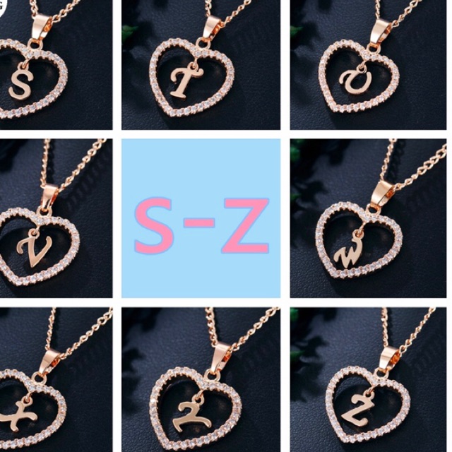 Alphabet Pendant Necklace (z Letter) | Shopee Malaysia