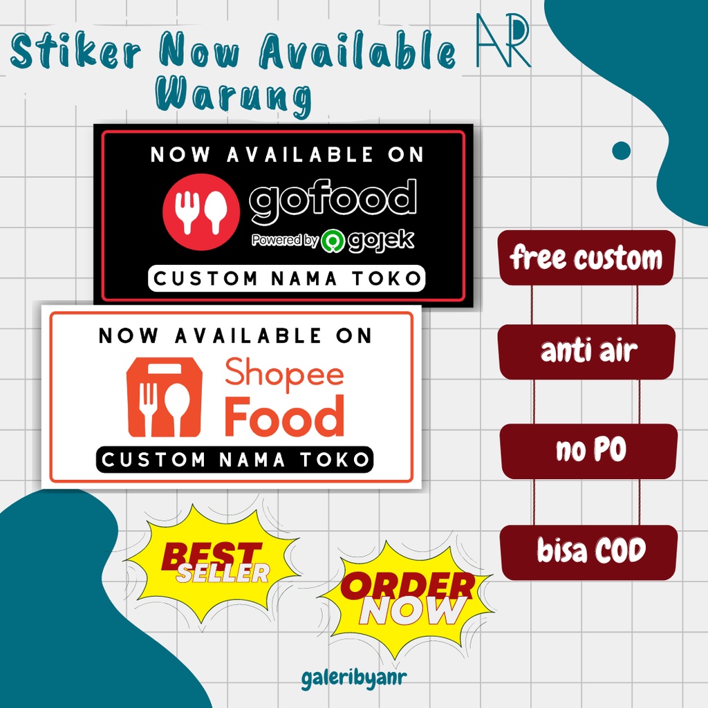 Stickers NOW AVAILABLE GO FOOD GRAB FOOD SHOPEE FOOD | Now AVAILABLE ...