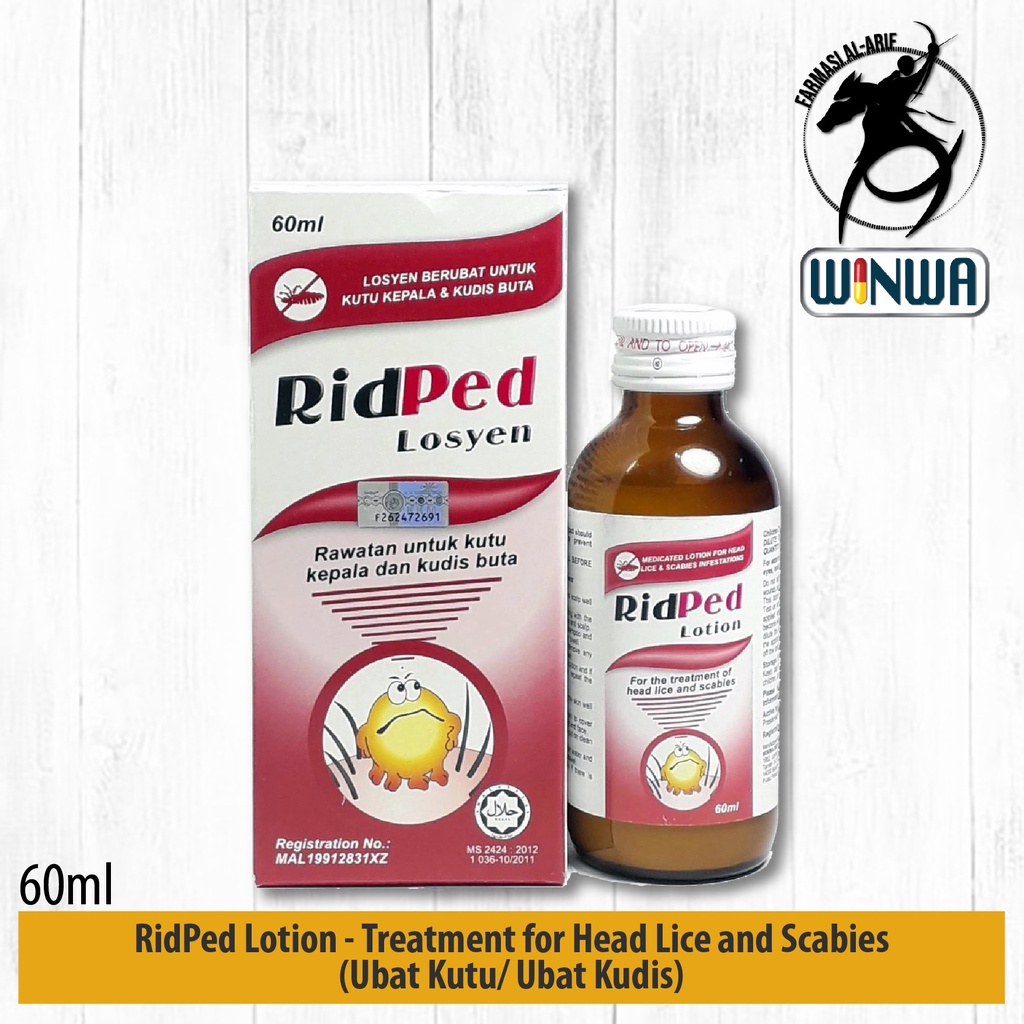 RidPed Lotion 60ml Treatment for Head Lice and Scabies (Ubat Kutu/ Ubat ...