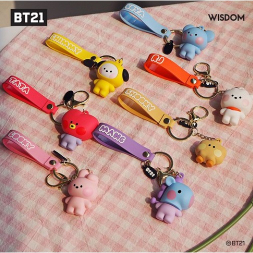 BTS BT21 Official Minini Figure Strap Keyring Figure Keyring Authentic | Shopee Malaysia