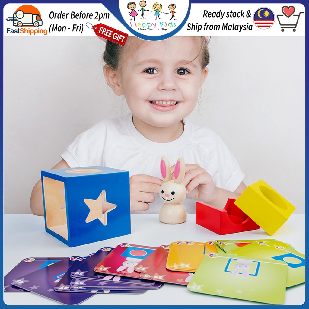 [Happy Kids] Rabbit Magic Box Bunny Puzzle Boxes Wooden Game Montessori ...