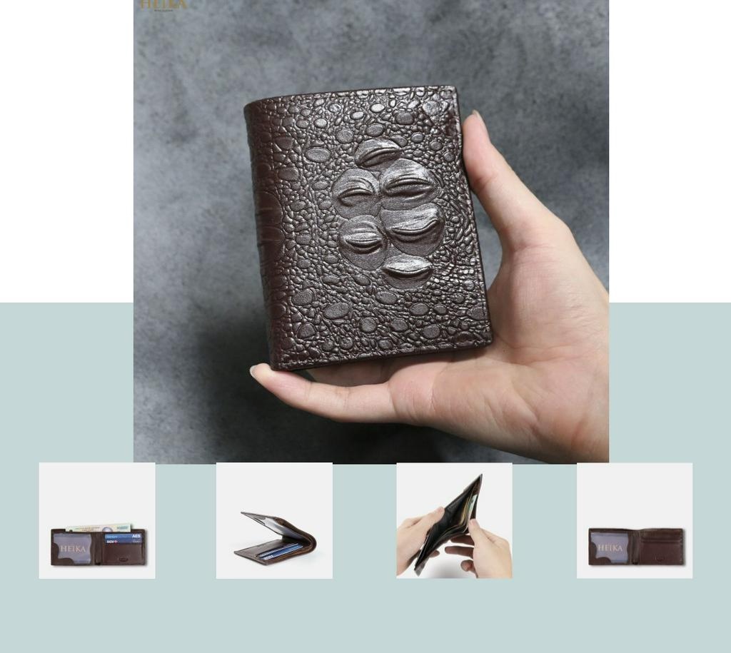 Mony men's wallet with crocodile embossed cowhide, Heika brand | Shopee ...