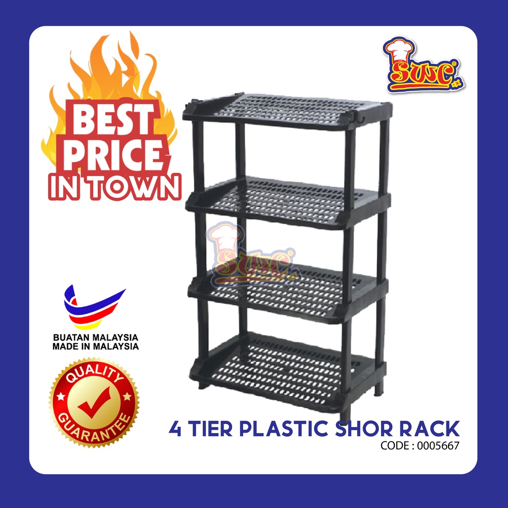 High Quality 4 Tier Plastic Shoe Rack / Rak Kasut 4 Tingkat Murah ...