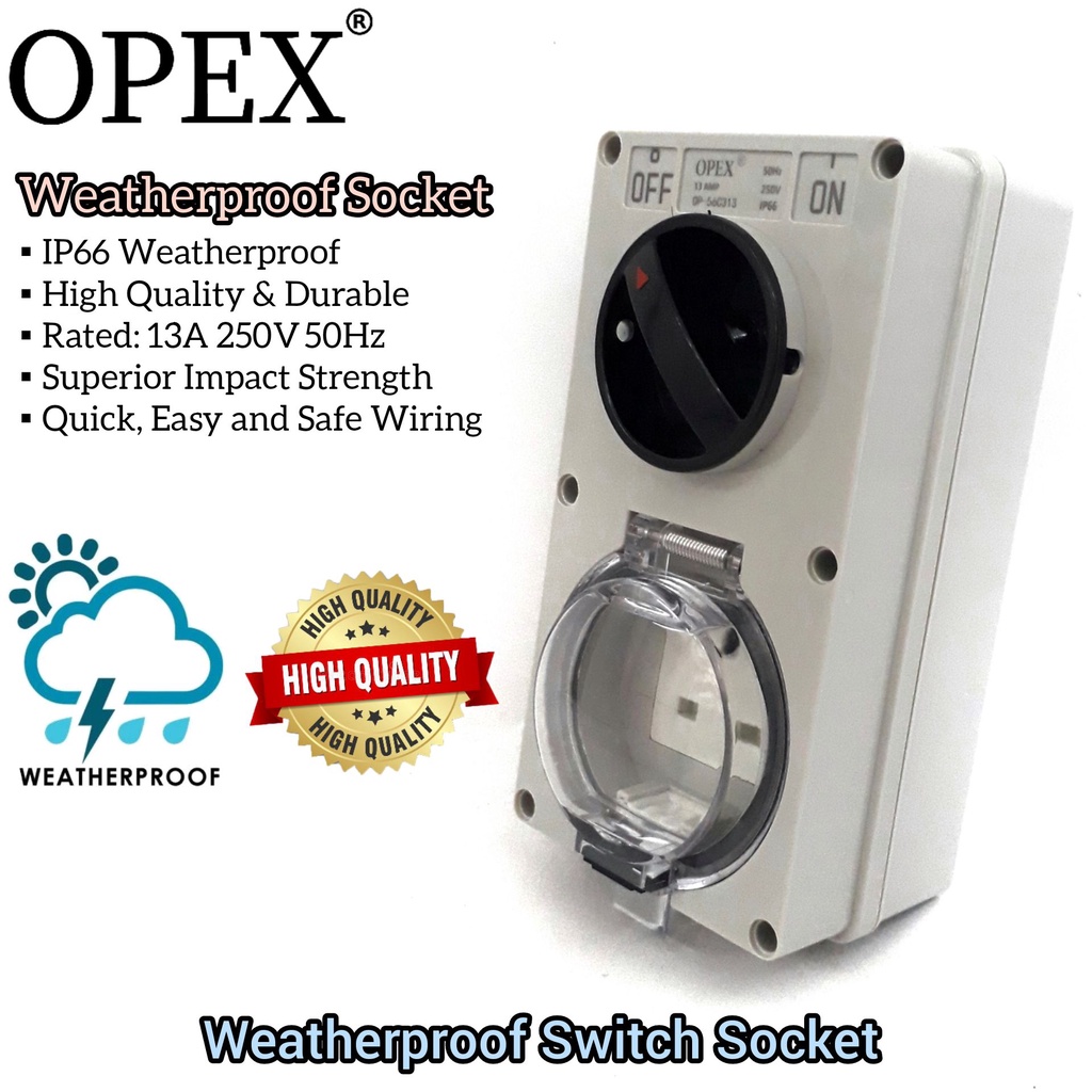 IP66 Standard 13A Surface Combination Weatherproof And Waterproof ...