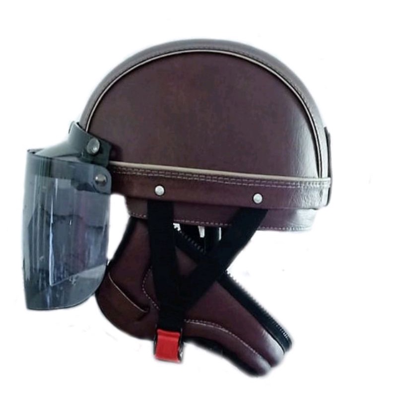 Classic Leather Chip Zipper Helmet | Shopee Malaysia
