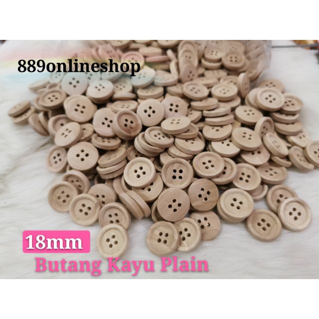 🔥Readystock🔥4-Hole Round Sewing Wood Sewing Button/Butang Kayu | Shopee ...