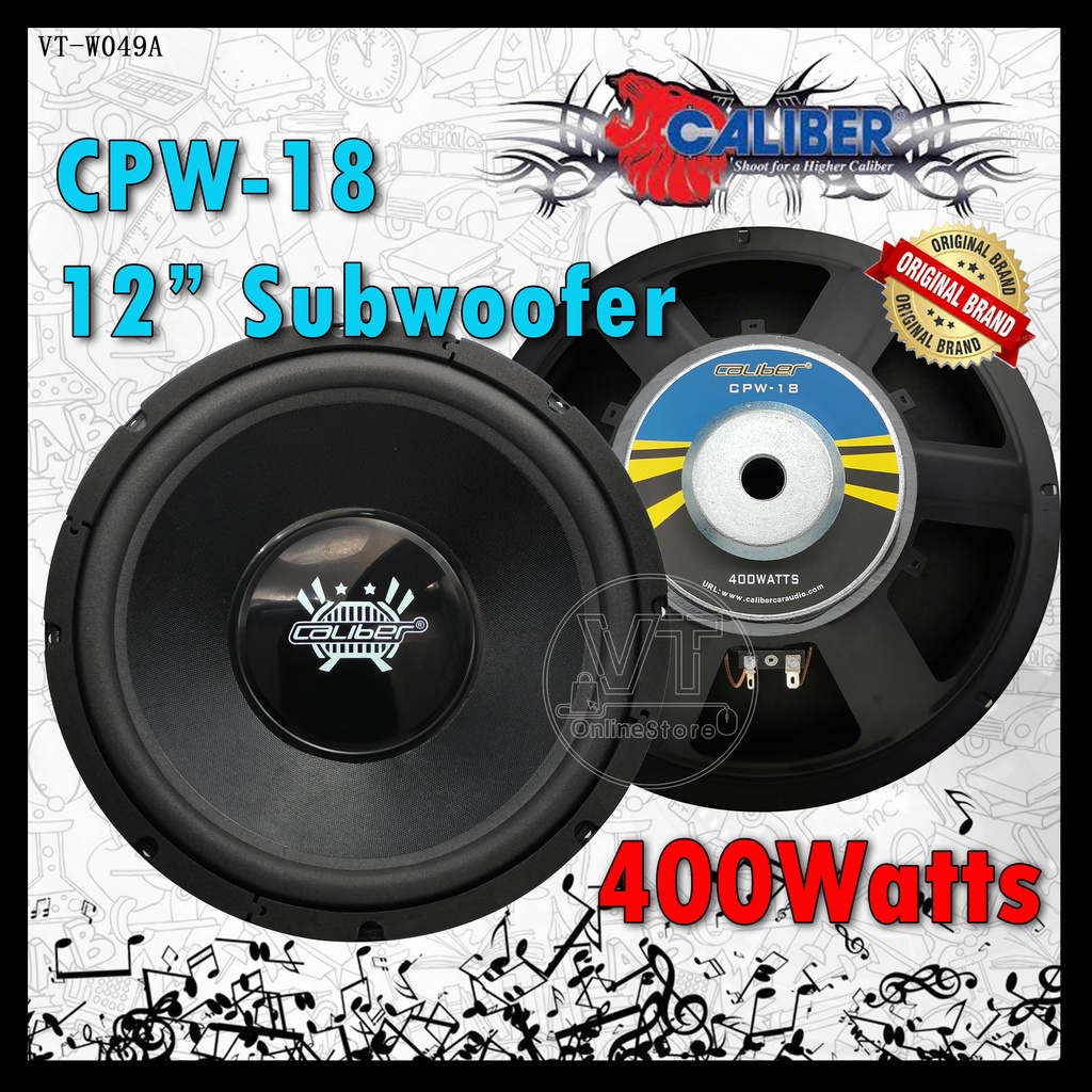 CALIBER 12" CPW-18 Car Woofer 400Watts Power Subwoofer Speaker | Shopee ...