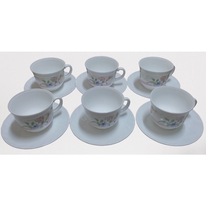 Luminarc Elise/Florine Cup and Saucer 12pcs | Shopee Malaysia